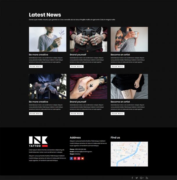FREE Ink Tattoo Divi Layout Pack - OPTe.NETWORK